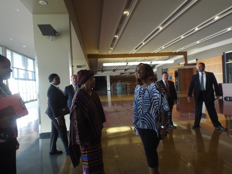 President Sirleaf Arrives in Dallas for Megafest | Embassy of the ...